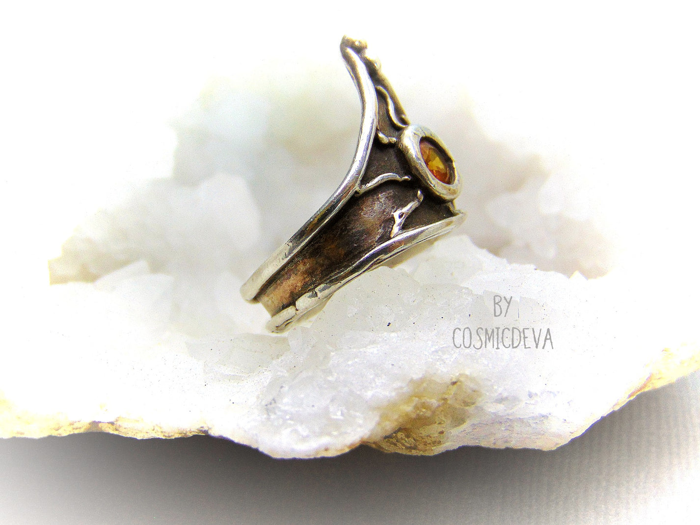 Medieval Triangle Shield Sterling Silver Citrine Size US 7.5 Ring ...